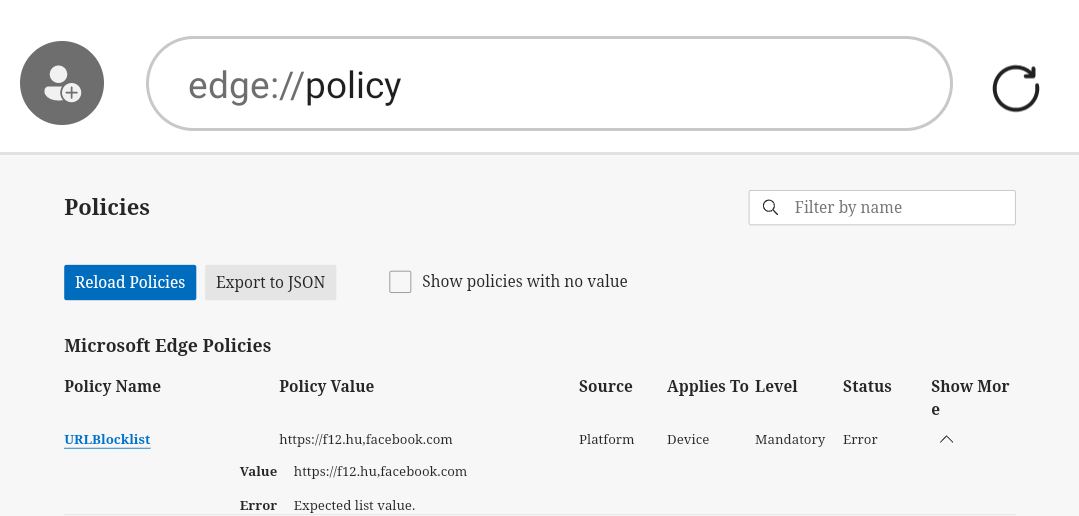 Intune App Configuration Policy Edge Chrome Urlblocklist On Android ‘expected List Value