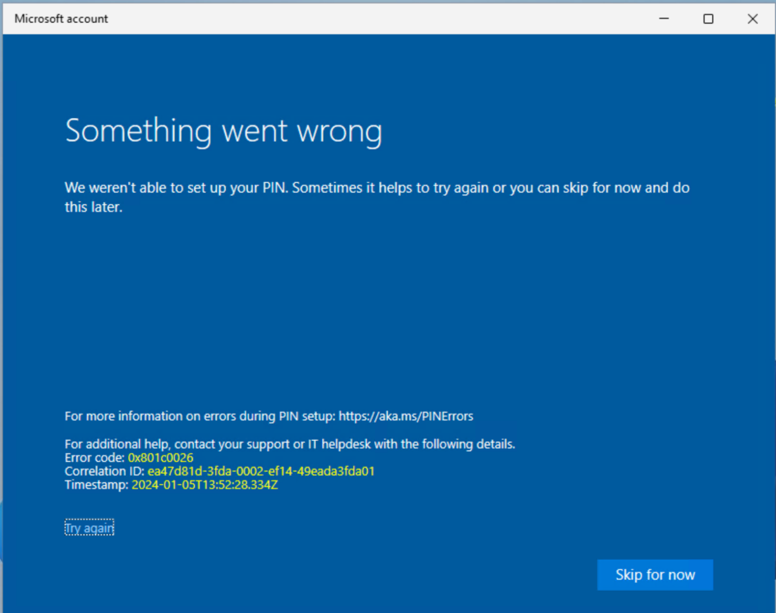 Convenience PIN policy enables Windows Hello for Business enrollment in ...